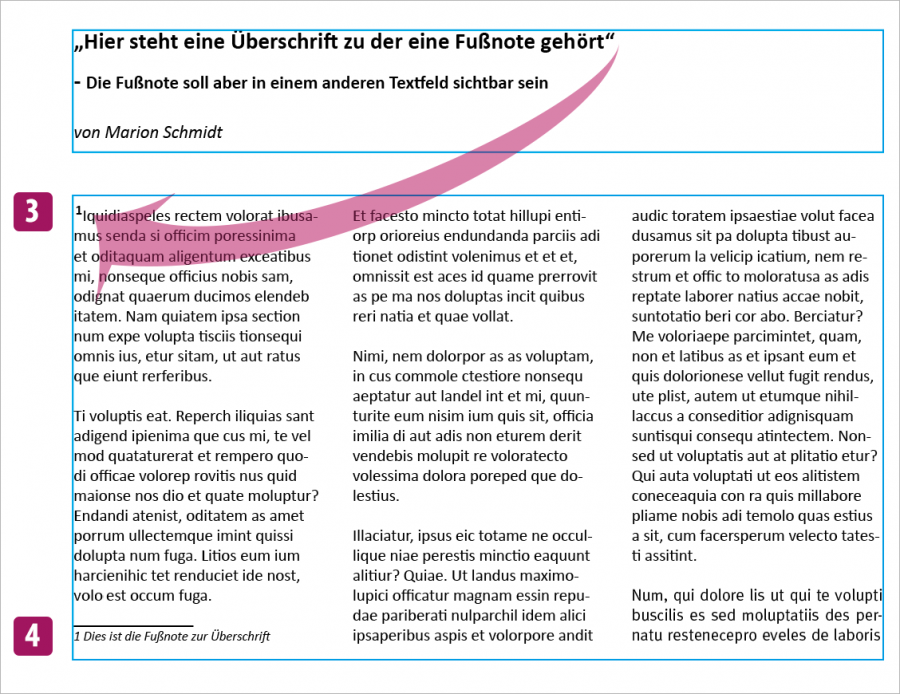 Überschriften mit Fußnoten in InDesign